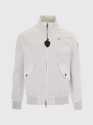 BLAUER. Cotton Bomber Jacket With Zip - Grey