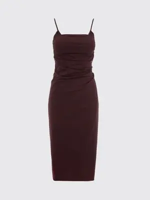 Patrizia Pepe Ruched Midi Dress - Brown