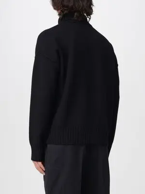 AMI Paris Embroidered Heart Turtleneck Sweater - Black