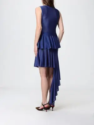 Alaïa Crewneck Asymmetrical Knit Top - Blue