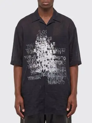 Y3 Printed Viscose And Linen Shirt - Black