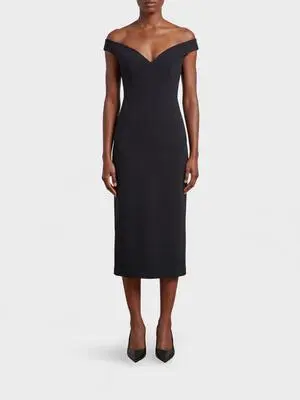 Solace London Midi Sheath Dress - Black