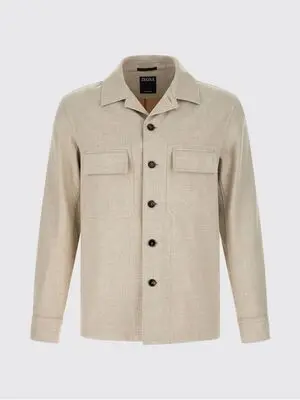 Zegna Linen Blend Overshirt - Ecru