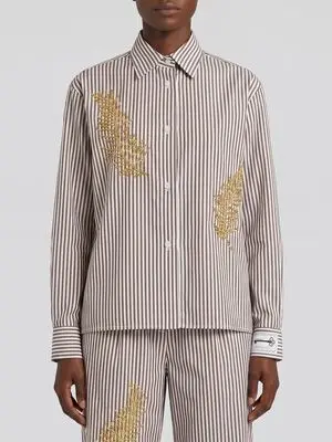 DES_PHEMMES Embroidered Striped Shirt