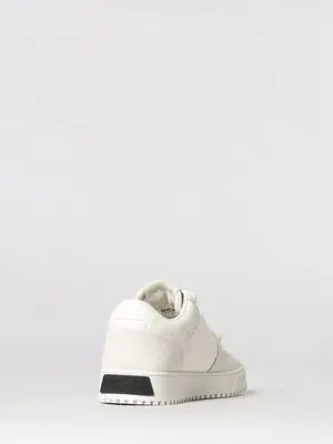 Emporio Armani Low Top Sneakers With Suede And Mesh Accents - White