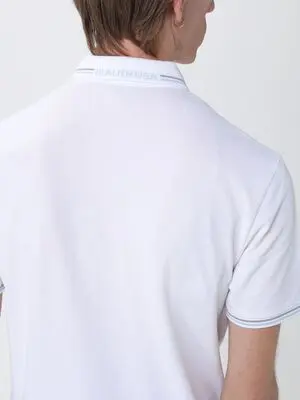 BLAUER. Cotton Polo Shirt With Emblem - White