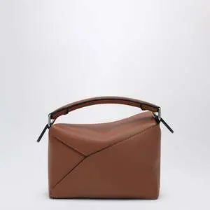 Loewe Mini Puzzle Edge Bag In Grained Leather - Brown