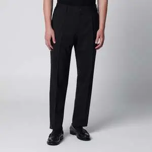 SANTANIELLO Wool Blend Trousers - Black
