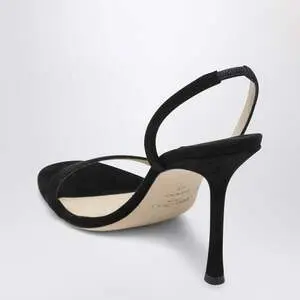 JIMMY CHOO Suede Stiletto Sandals - Black