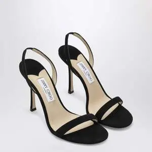 JIMMY CHOO Suede Stiletto Sandals - Black