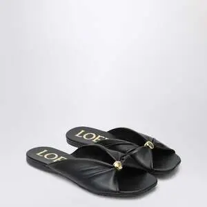 Loewe Pebble Soft Lambskin Nappa Slides - Black