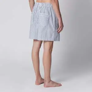 TEKLA Striped Organic Cotton Pajama Shorts