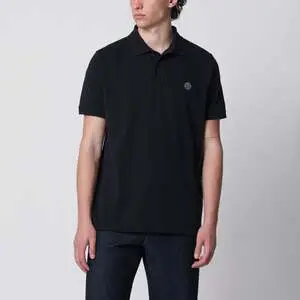 Stone Island Navy Polo With Compass Logo Patch - Blue