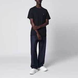 Stone Island Navy Cotton T-shirt With Slim Fit - Blue