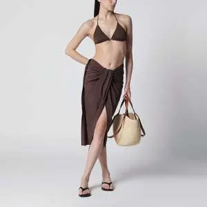 Jacquemus Asymmetric Draped Midi Skirt