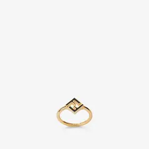 Fendi Ff Logo Enamel Ring - Black