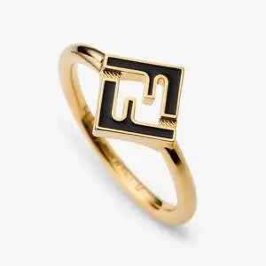 Fendi Ff Logo Enamel Ring