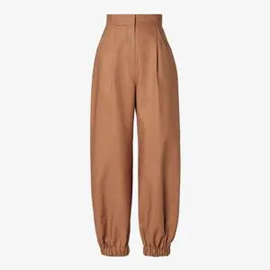 Fendi Linen And Cotton Trousers - Brown