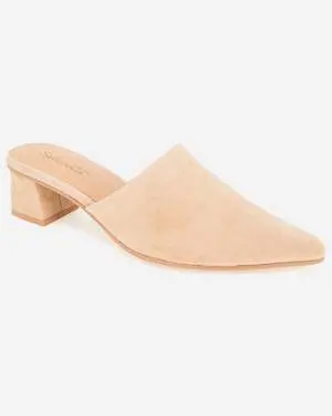 Splendid Lorelei Suede Pointed Toe Block Heel Mule - Camel