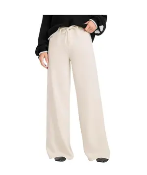 Splendid Lounge Denim Wide Leg Pants Bleached Indigo