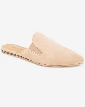 Splendid Liza Suede Pointed Toe Mule With Stacked Heel