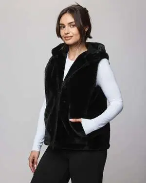 Splendid Lucia Faux Fur Hooded Vest