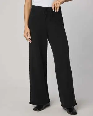 Splendid The Jet Set Sweater Pant Wide Leg Knit Trousers With Drawstring Waist