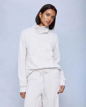 Splendid Cable Lounge Turtleneck Top - Alpine