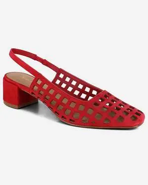 Splendid Roxanne Suede Mule With Cutout Detail - Red