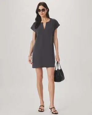 Splendid Ivy Mini Dress With V-neckline And Gathered Sleeves