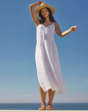 Splendid Stella Linen Midi Dress - Wicker