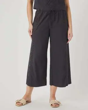 Splendid Kenzie Eyelet Cropped Wide Leg Pants