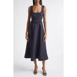 REISS Orielle Polka Dot Midi Dress
