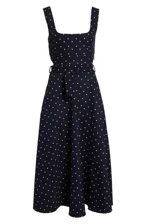 REISS Orielle Polka Dot Midi Dress