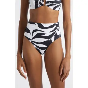Max Mara Stilla High Waist Bikini Bottoms - White/black