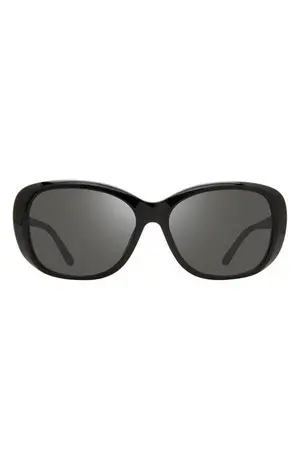 REVO 63mm Oval Polarized Sunglasses - Black