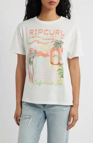 Rip Curl Crafted In The Sun Graphic T-shirt - Bone
