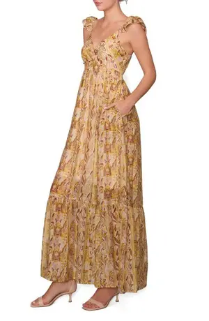 MELLODAY Print Tiered Maxi Dress