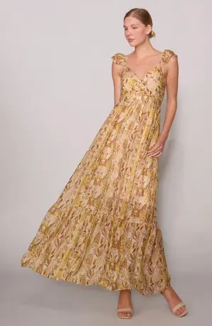 MELLODAY Print Tiered Maxi Dress