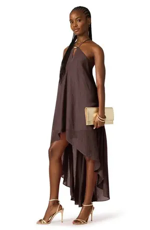 Steve Madden Suzanne High-low Halter Neck Dress