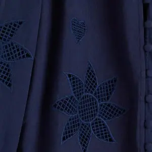 Chinti & Parker Linen-blend Broderie Blouse - Blue