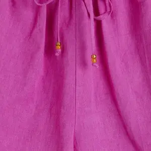 Chinti & Parker Linen-blend Scallop Edge Shorts - Magenta