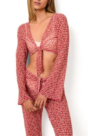 Solid & Striped Dolly Sheer Crop Cover-up Top