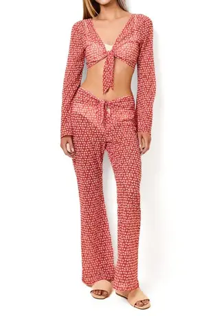Solid & Striped Dolly Sheer Crop Cover-up Top