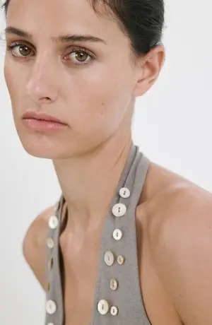 Mango Embellished Knit Halter Top