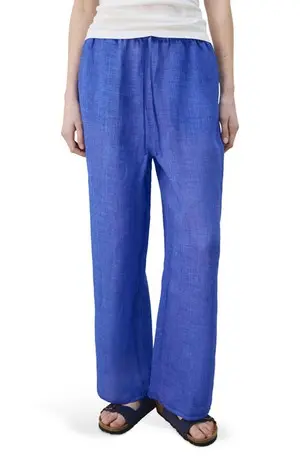 Mango Ramie Drawstring Pants