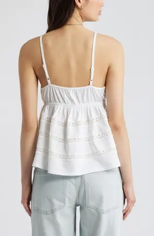 Bp. Lace Trim Babydoll Cami - White