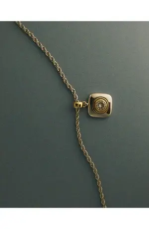 LUV AJ Luna Bezel Cubic Zirconia Pendant Necklace - Silver