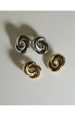 LUV AJ The Solstice Knot Stud Earrings - Silver