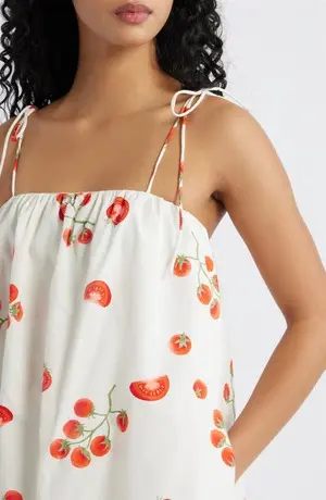 Line & Dot Printed Mini Dress